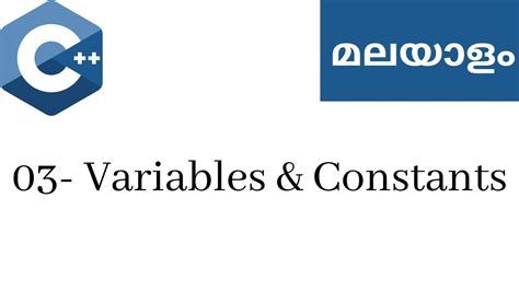 Variables Constants Learn C In Malayalam YouTube
