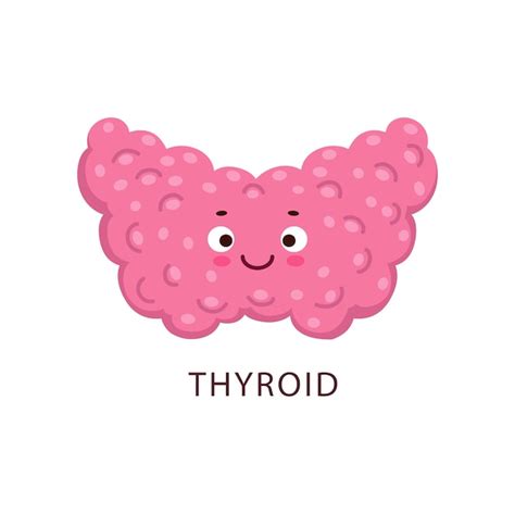 Premium Vector Cartoon Thyroid Gland Human Body Organ Character