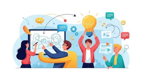 Team Brainstorming And Idea Generation Stock Illustration