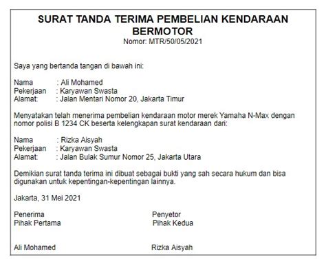 Detail Contoh Surat Tanda Terima Uang Muka Koleksi Nomer 11