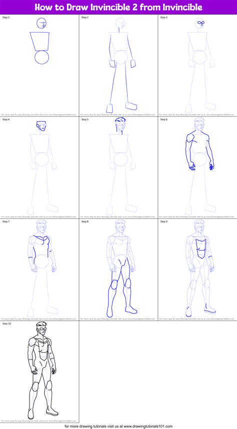 how to draw invincible 2 from invincible invincible step by step