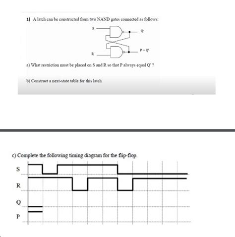 Solved A Latch Can Be Constructed From Two NAND Gates Chegg