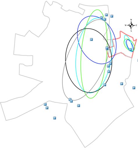 Trend Standard Deviational Ellipse For Departure Activities Left Download Scientific