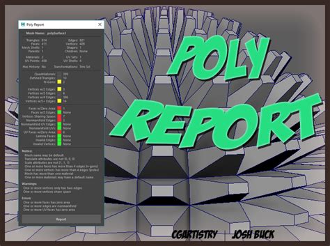 Poly Report Free Script For Maya Polycount