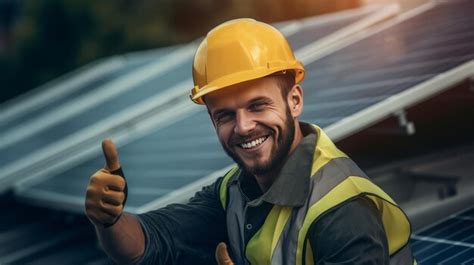 Premium Ai Image Solar Panel Field Engineer