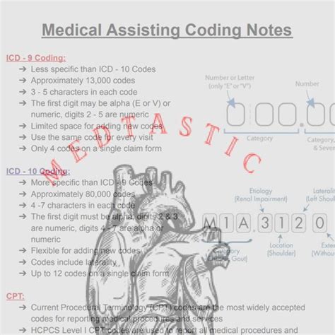 Medical Assisting Coding Notes Etsy