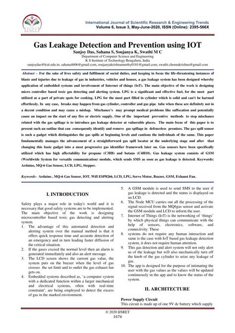 Pdf G As Leakage Detection And Prevention Using Iot · G As Leakage Detection And Prevention