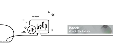 candlestick chart line icon analytics graph sign continuous line with