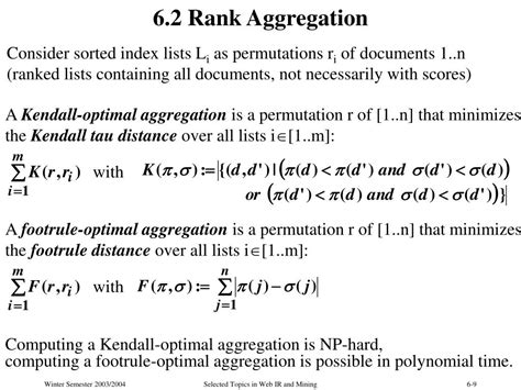 Ppt 6 Rank Aggregation And Top K Queries Powerpoint Presentation