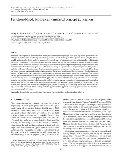 Pdf Function Based Biologically Inspired Concept Generation