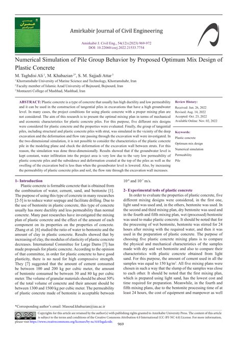 Pdf Numerical Simulation Of Pile Group Behavior By Proposed Optimum Mix Design Of Plastic Concrete