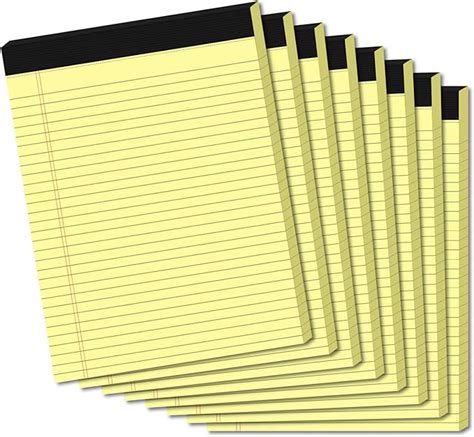 Yellow Note Pads 85 X 11 Yellow Legal Notepads Wide
