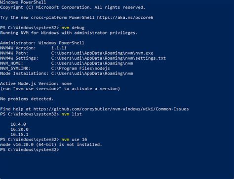 `nvm Use` Reports That The Version Was Not Installed Or Could Not Be Found · Issue 708