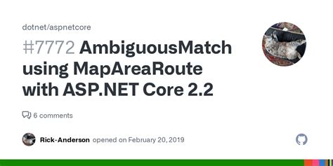 AmbiguousMatchException Using MapAreaRoute With ASP NET Core Issue Dotnet