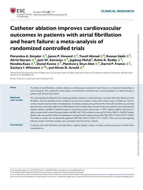 Pdf Catheter Ablation Improves Cardiovascular Outcomes In Patients With Atrial Fibrillation