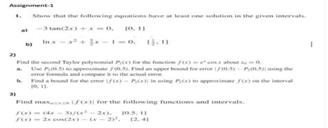 solved assignment 1show that the following equations have at