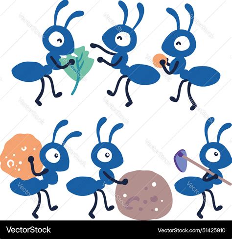 Team Ants In Action Insects Working Together Vector Image