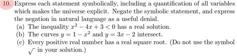 Solved 10 Express Each Statement Symbolically Including Chegg Com
