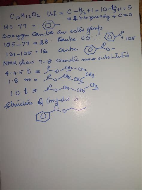 [solved] Identify And Draw The Structure Of The Unknown Compound C10h12o2 Course Hero