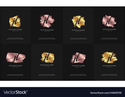 Initial Letter Jl J L Handwriting Logo Set Design Vector Image