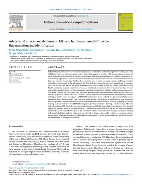 35 Adversarial Attacks And Defenses On Ml And Hardware Based Iot