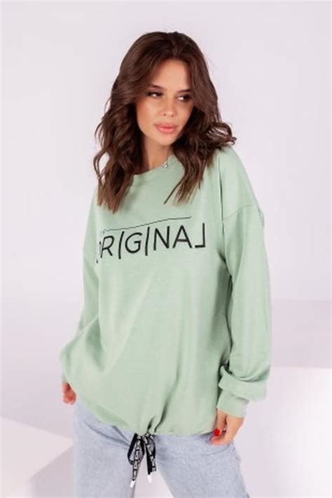 Толстовка трикотажна на кулісці мята — ціна 640 грн у каталозі Толстовки Купити жіночі речі за