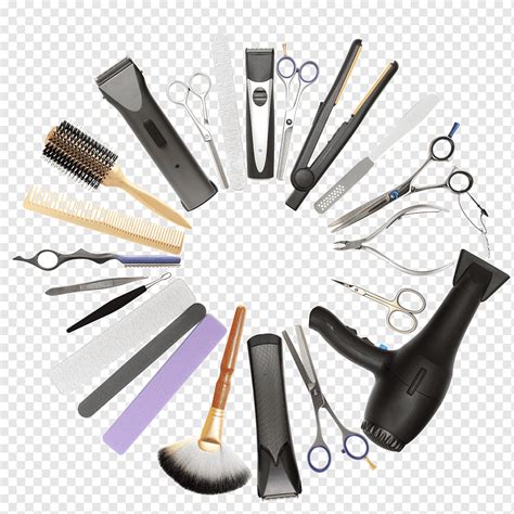 Assorted barber material lot illustration, Hair clipper Beauty Parlour ...