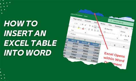 How To Insert An Excel Table Into Word Earn And Excel