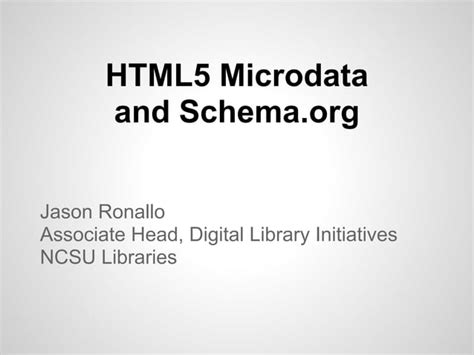 Html5 Microdata And