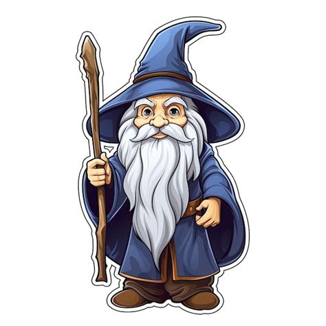 Premium Ai Image A Cartoon Drawing Of A Wizard With A Long Beard And A Long Beard