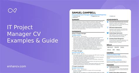 IT Project Manager CV Examples Guide For 2025