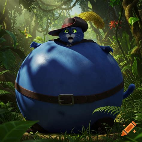 A Man With Blue Skin Inflated Into A Gigantic Blueberry Looking