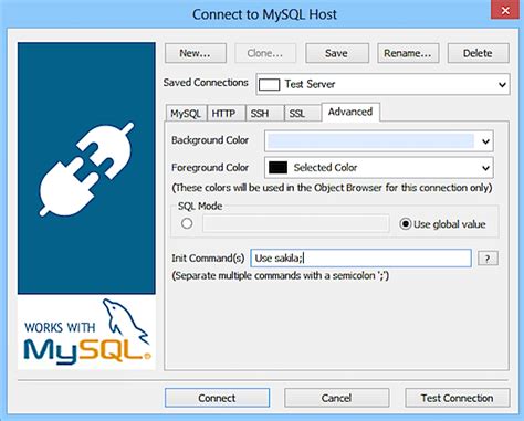 Advanced Connection Settings Sqlyog Knowledge Base