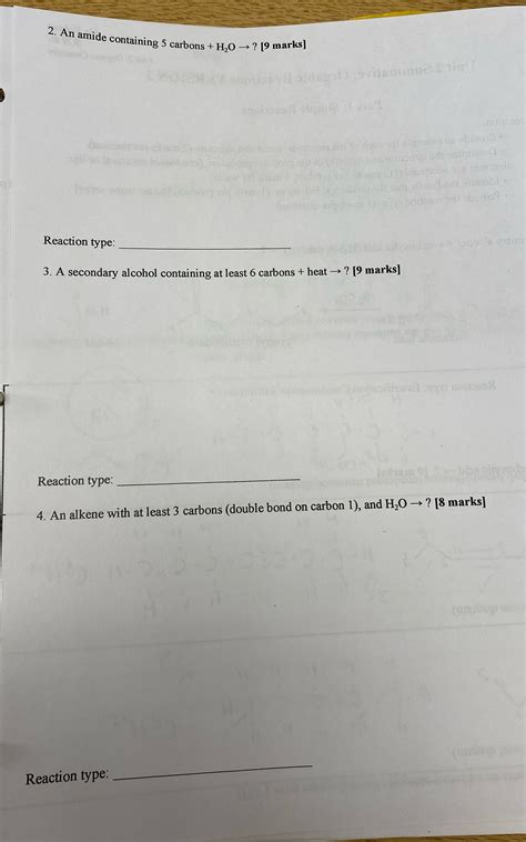 Solved Provide An Example For Each Of The Reactants Name And