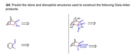 Solved Q8 ﻿predict The Diene And Dienophile Structures Used