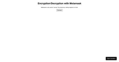 Metamask Encrpt Decrypt Example Forked Codesandbox