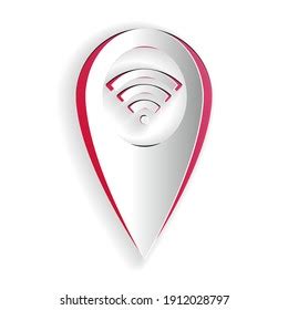 Paper Cut Pointer Map Wifi Internet Stock Vector Royalty Free 1912028797 Shutterstock