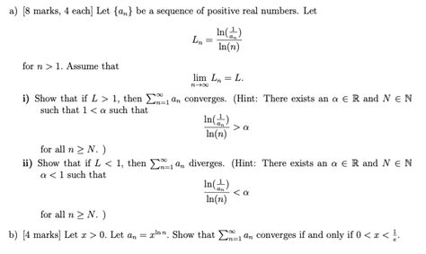 A Marks Each Let An Be A Sequence Of Chegg