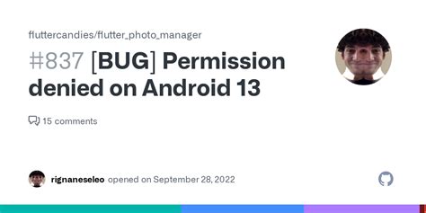 Bug Permission Denied On Android 13 · Issue 837 · Fluttercandies