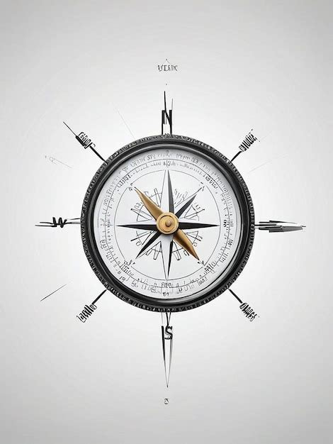 Floating Compass With Moving Needles Premium Ai Generated Image