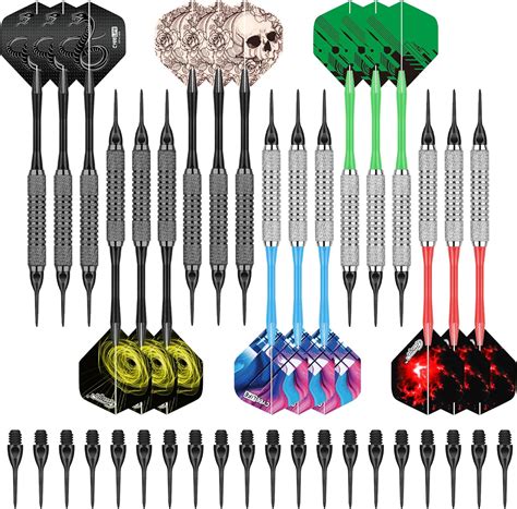 Cyeelife Dartpfeile Mit Kunststoffspitze 18 Stück Soft Darts Pfeile Set Für Elektronische