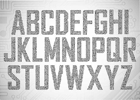 circuit board letters motherboard vector design vector motherboard