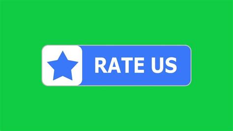 Green Screen Animation Of Rate Us Button With Pointer Simple Animation