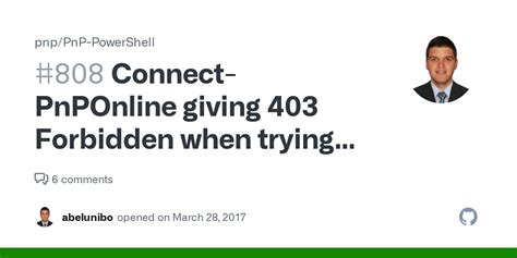 Connect Pnponline Giving Forbidden When Trying To Connect To A Site Collection With Multiple