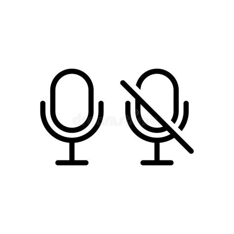 Line Icon Mute And Unmute Audio Symbol Stock Vector Illustration Of