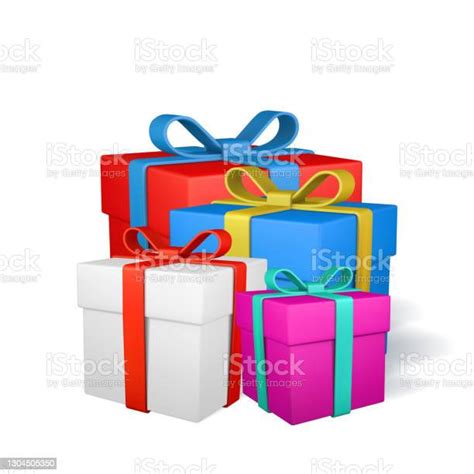 흰색 배경에 활이 고립 된 선물 상자 세트 벡터 일러스트레이션 3차원 형태에 대한 스톡 벡터 아트 및 기타 이미지 3차원 형태 검은색 공단 Istock