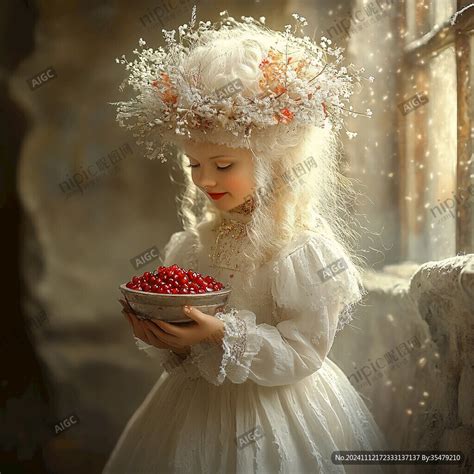 Ai创作图童话世界里的女孩 端草莓的小女孩 草莓仙女 童话魔幻梦境 童话一般的童年 唯美小女孩 梦幻童话女孩 草莓姑娘 草莓精灵 浪漫森系小