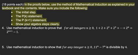 Solved Points Each In The Proofs Below Use The Method Chegg Com