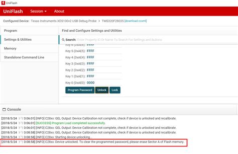 Tms320f28035 Uniflash Verify Function With Password C2000