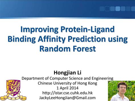 Ppt Improving Protein Ligand Binding Affinity Prediction Using Random